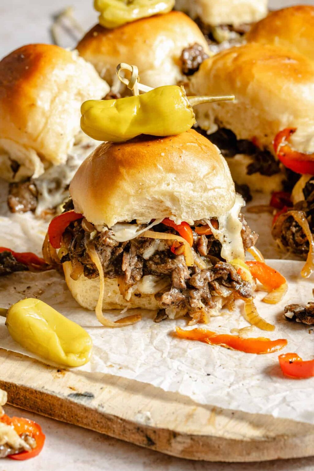"Philly Cheesesteak Sliders - Easy Party Appetizer"